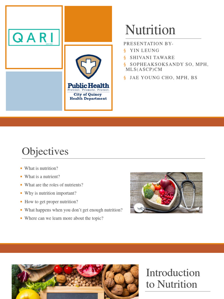 Nutrition Presentation | Download Free PDF | Nutrition | Diet & Nutrition