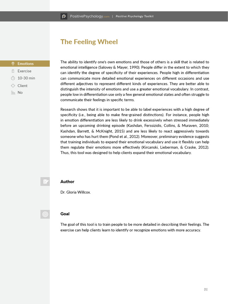 The Feeling Wheel | PDF | Feeling | Emotions