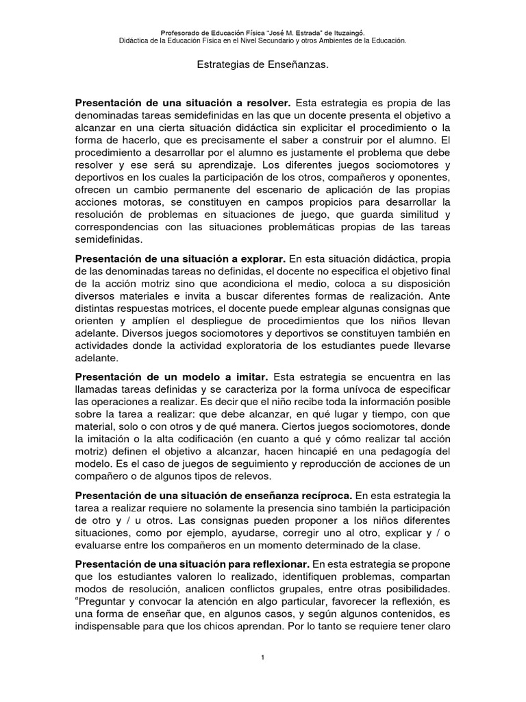Estrategias de Enseñanzas. | PDF | Maestros | Enseñando