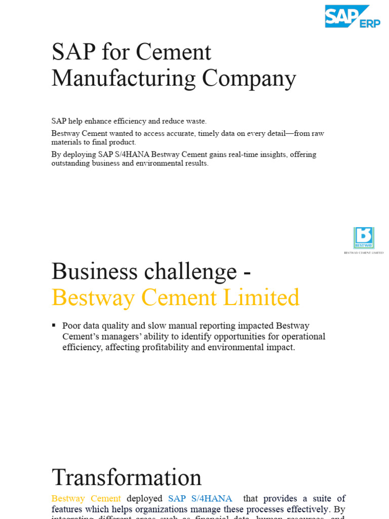 Bestway Cement's SAP S/4HANA Success | PDF | Cement | Real Time Computing