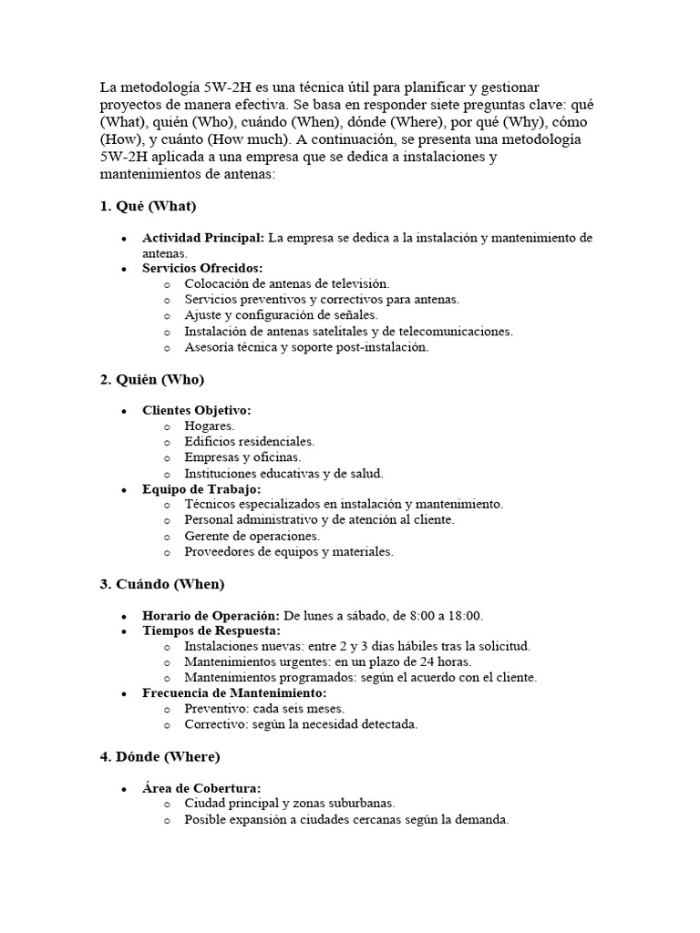 La Metodología 5W | PDF | Presupuesto