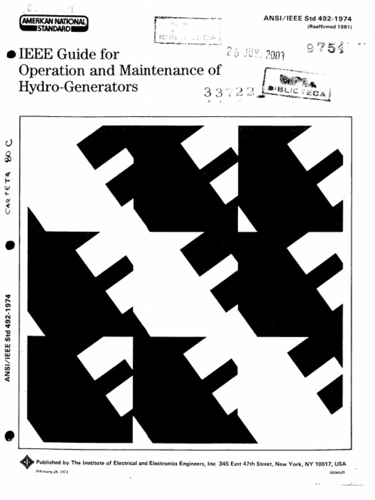 N - IEEE STD 492 - Guide For Operation and Maintenence For Hydro-Generators - 1974 | PDF