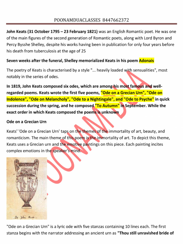 2 John Keats Odes | PDF