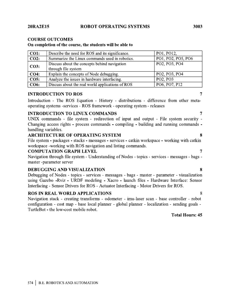 Robot Operating Systems | PDF