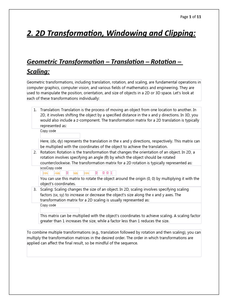 2nd unit - CG | PDF | 2 D Computer Graphics | Texture Mapping