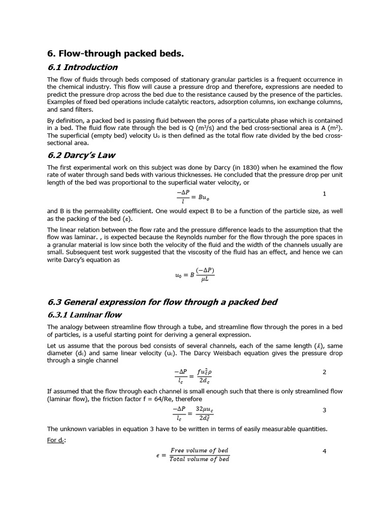 Ch6 Packed Beds | PDF | Fluid Dynamics | Porosity