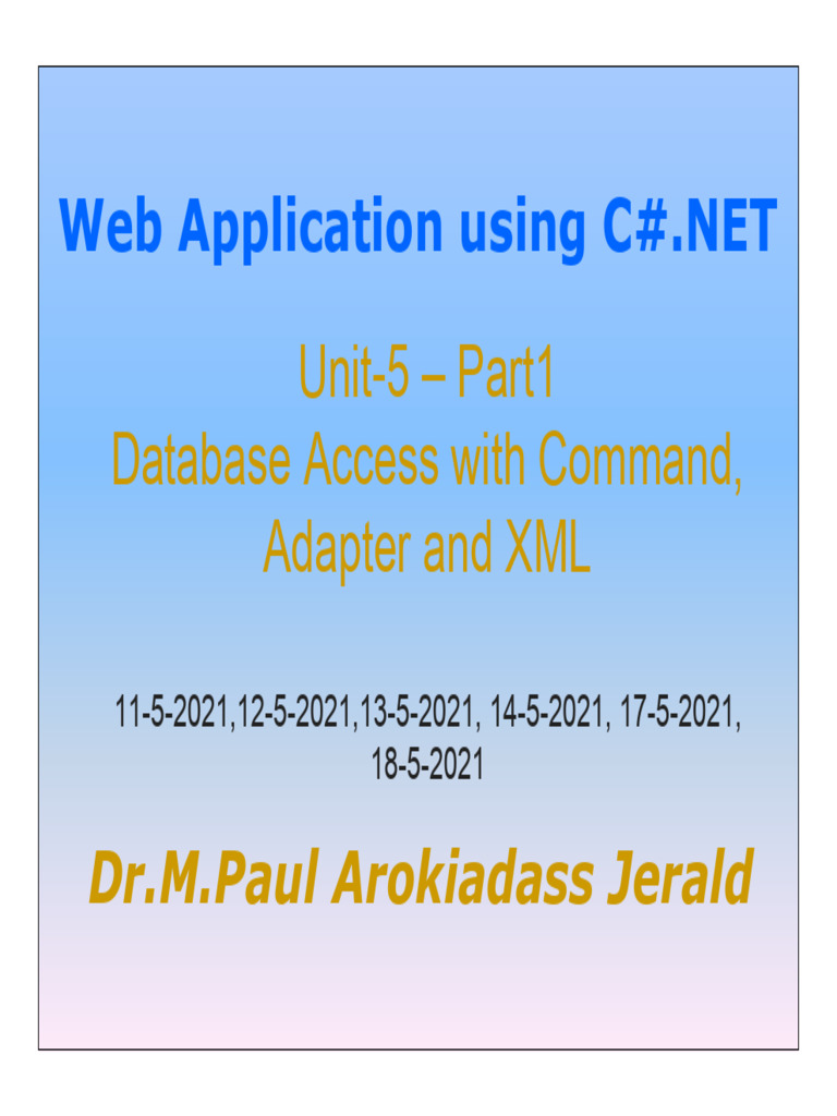 Unit5a Ref | PDF | Databases | Microsoft Sql Server