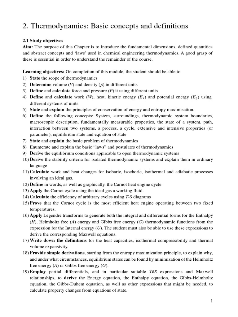 2-Thermodynamics Concepts and Separation Processes | PDF ...