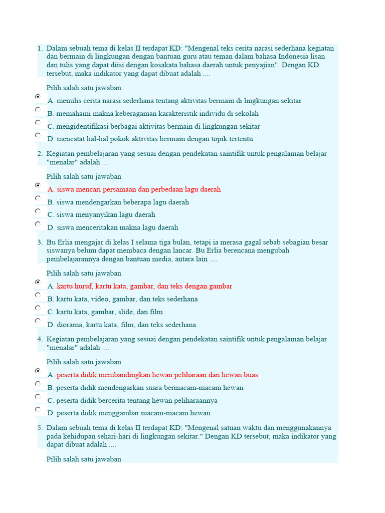 Kumpulan Soal Sumatif Modul G Kelas Bawah | PDF
