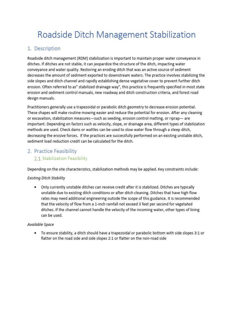 Center For Watershed Protection 2019 - Ditch Stabilization Fact Sheet ...