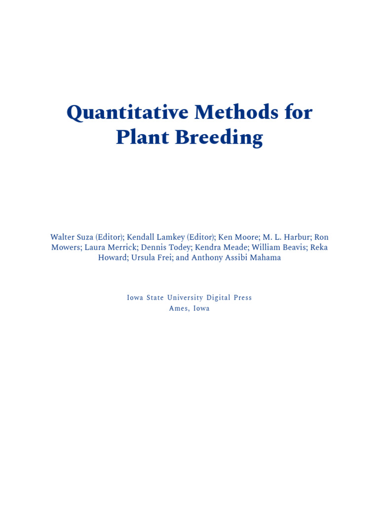 Quantitative Methods For Plant Breeding 1696860498. - Print | PDF | Standard Deviation ...