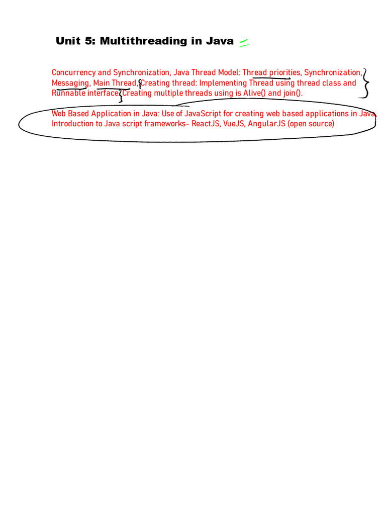 Java Multithreading and Web Frameworks | PDF | Thread (Computing) | Java Script