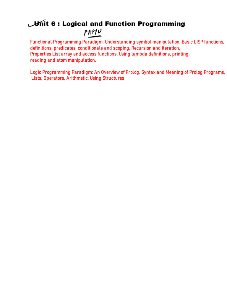Unit6 Ppl One Shot Annotated Pdf Anonymous Function Parameter Computer Programming 0861