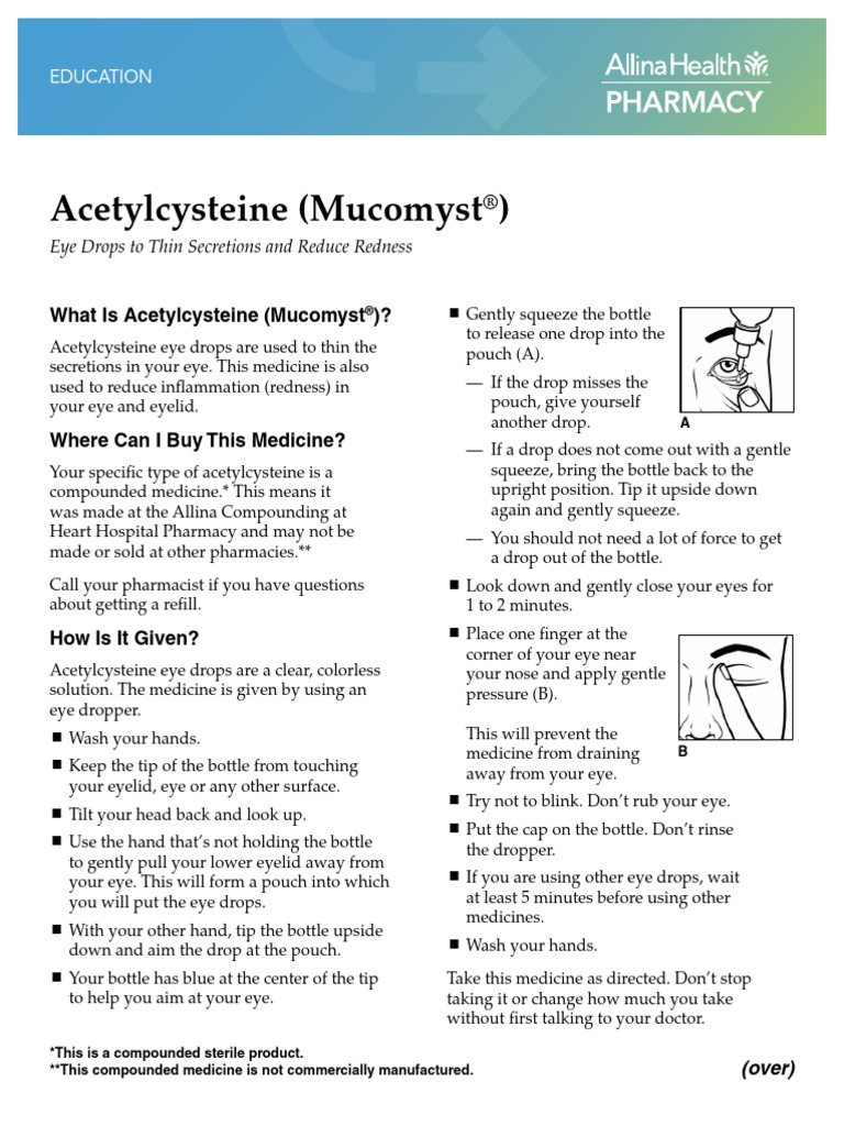 What Is Acetylcysteine (Mucomyst) ? | PDF | Pharmacy | Eye