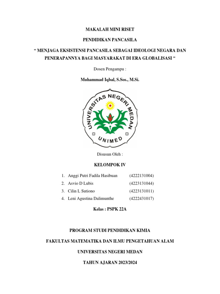 Kelompok 4 - Mini Riset Pend. Pancasila - PSPK 22a | PDF | Ilmu Sosial