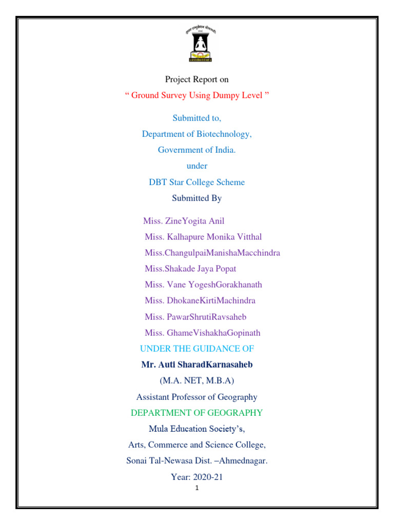 Ground Survey Using Dumpy Level | PDF | Surveying | Survey Methodology
