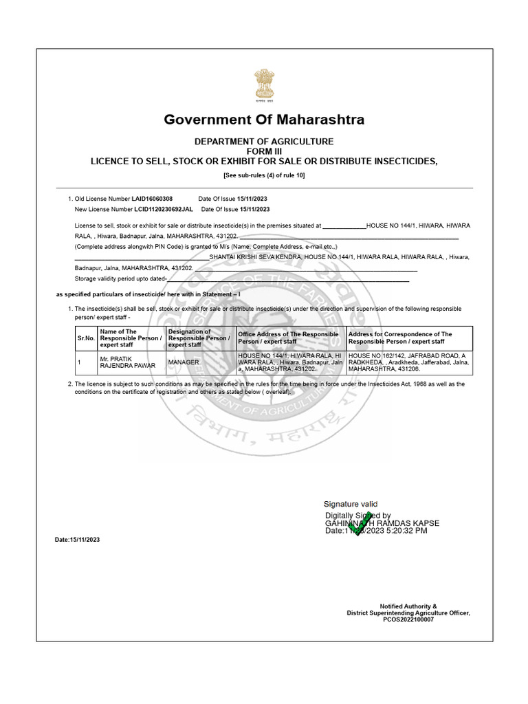PESTICIDES | Download Free PDF | License | Agricultural Chemicals