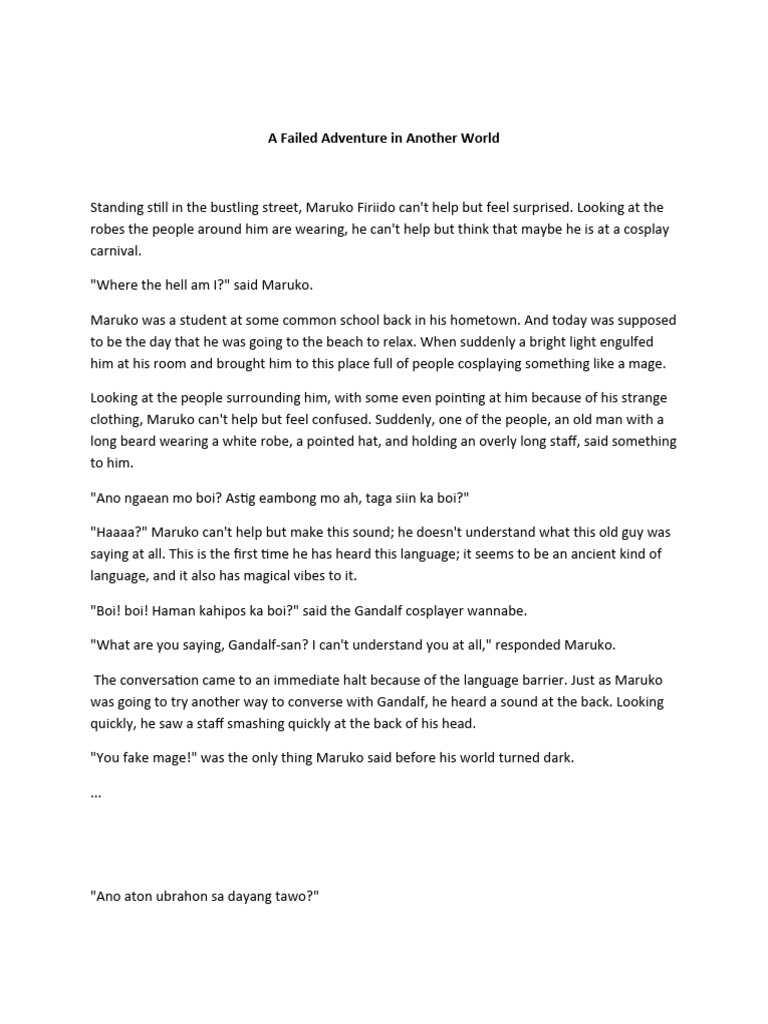 Failed Adventure in Another World | PDF