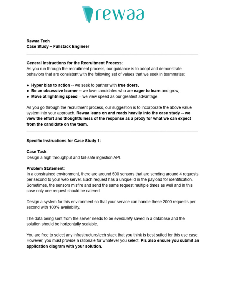 Rewaa - Technical Case Study - Fullstack Engineer | PDF | Inventory ...
