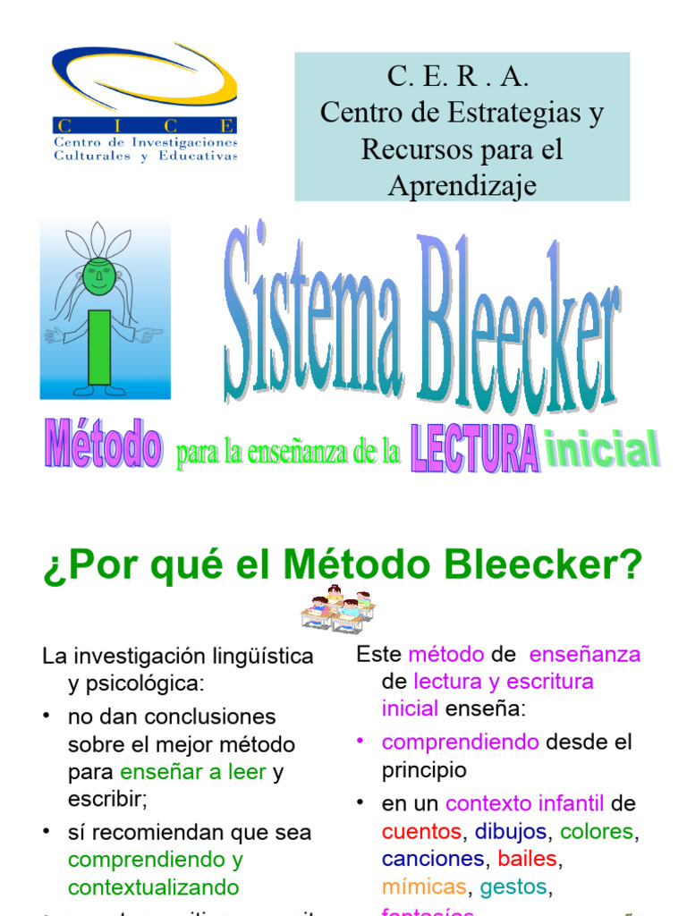 Método Bleecker para Enseñar a Leer | PDF | Escritura | Aprendizaje
