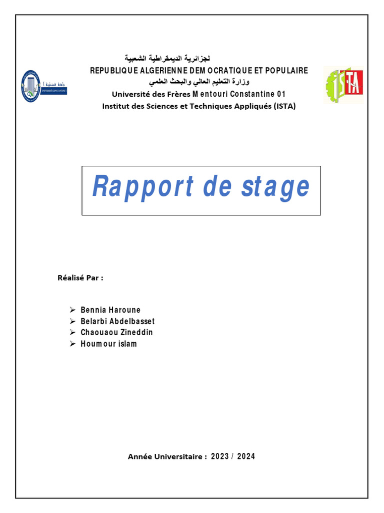 Rapport de Stage | PDF | Soudage | Construction