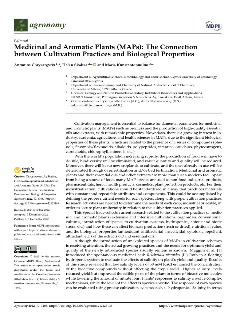Medicinal and Aromatic Plants (MAPs) - The Connection Between ...