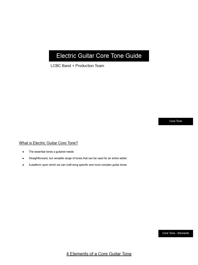 Electric Guitar Core Tone Guide | PDF | Audio Engineering | Computer ...