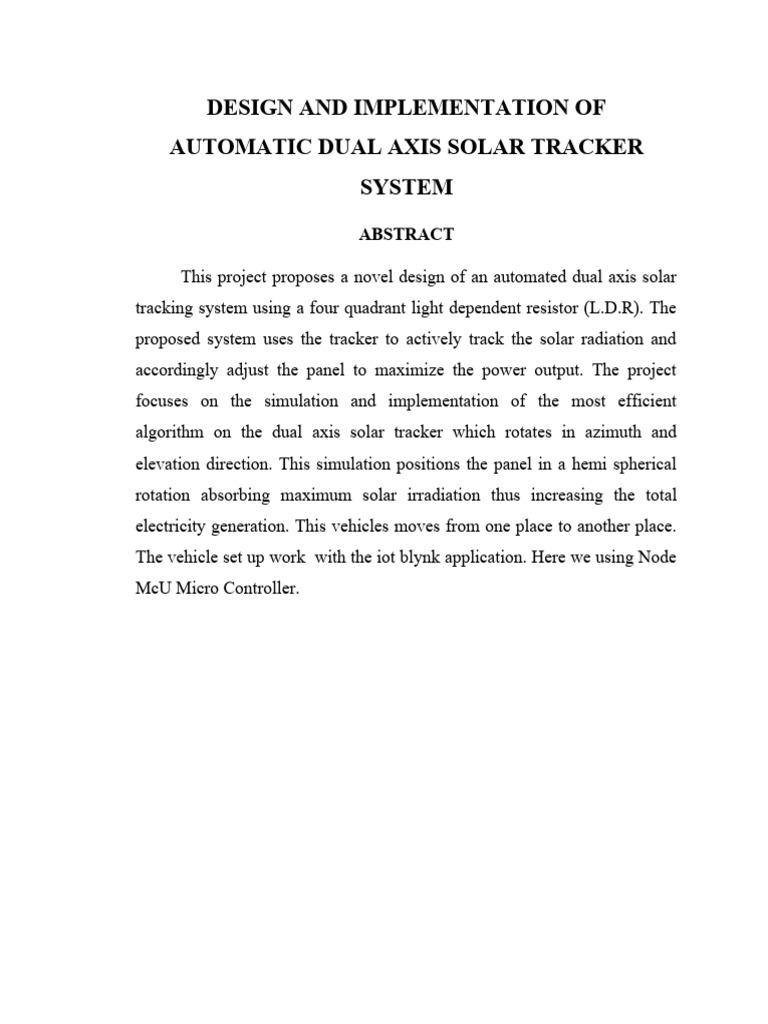 Solar Tracker Report | PDF | Rectifier | Servomechanism