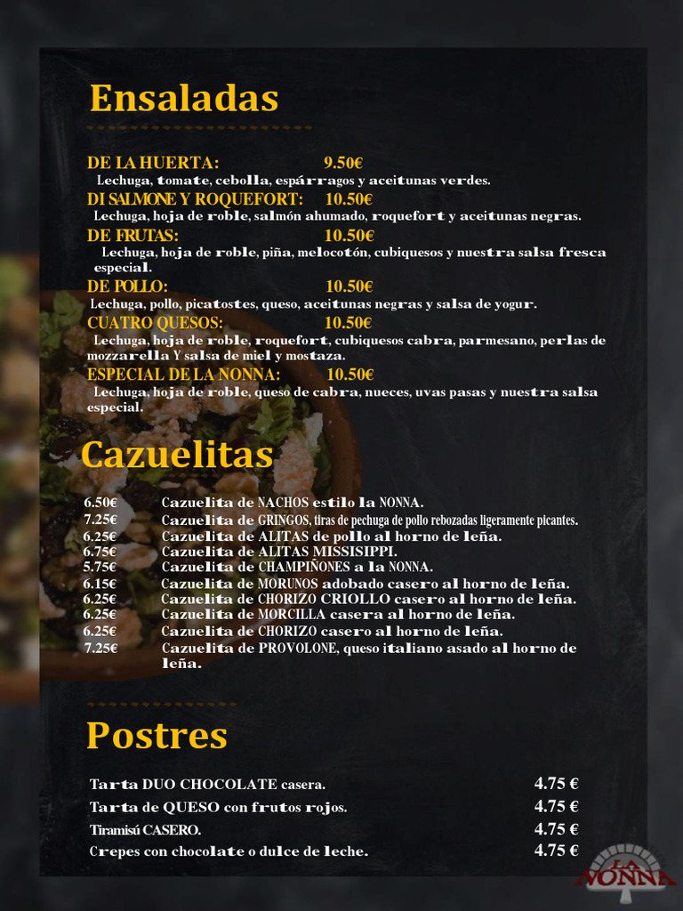 La Nonna | PDF | Queso | Alimentos