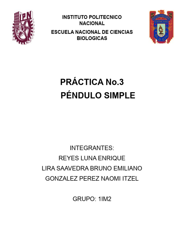 PRÁCTIC 3 Física Péndulo | PDF | Péndulo | Oscilación