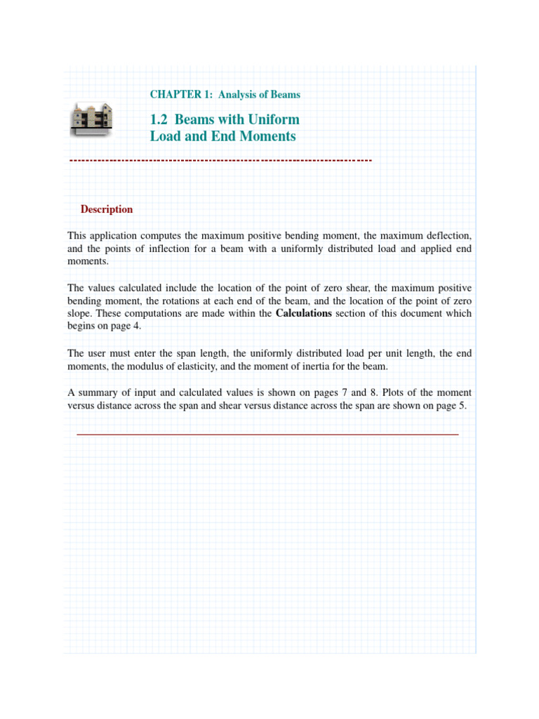 1.2 Beams With Uniform Load and End Moments | Download Free PDF | Beam ...