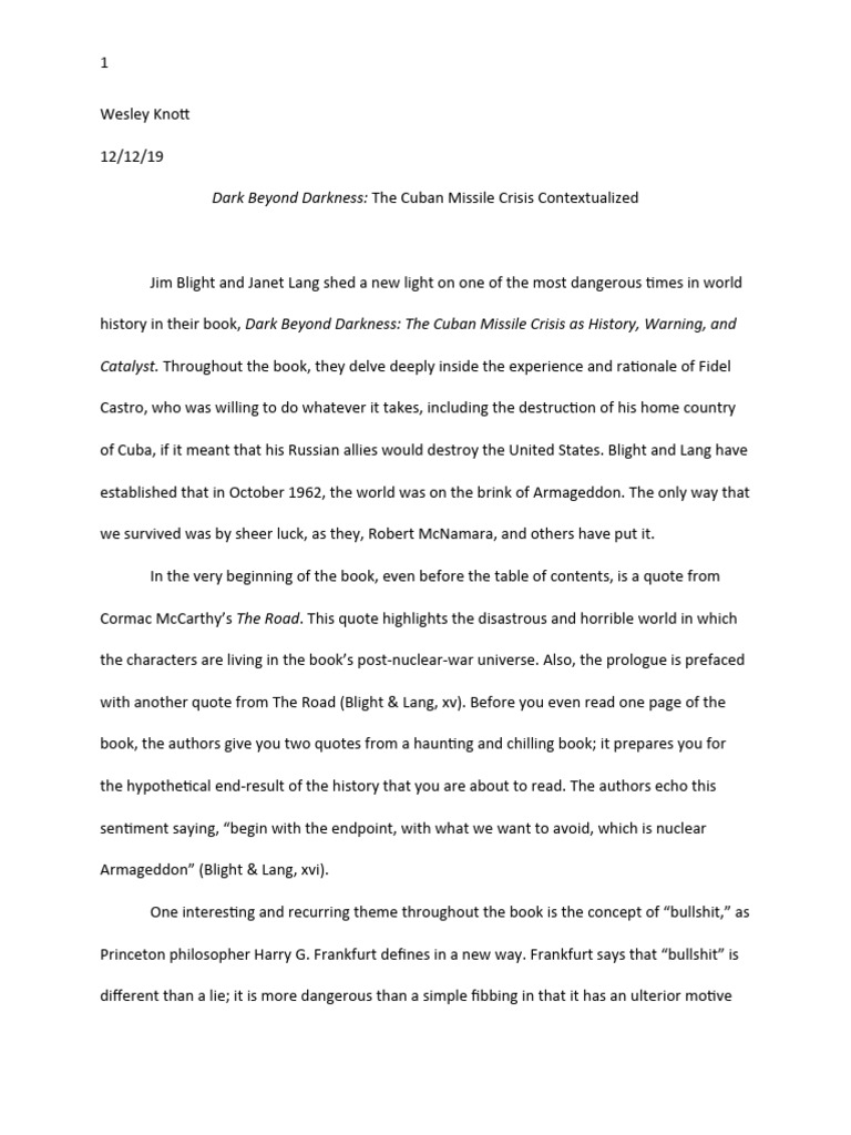 Dark Beyond Darkness Book Review | PDF | Cuban Missile Crisis | Fidel ...
