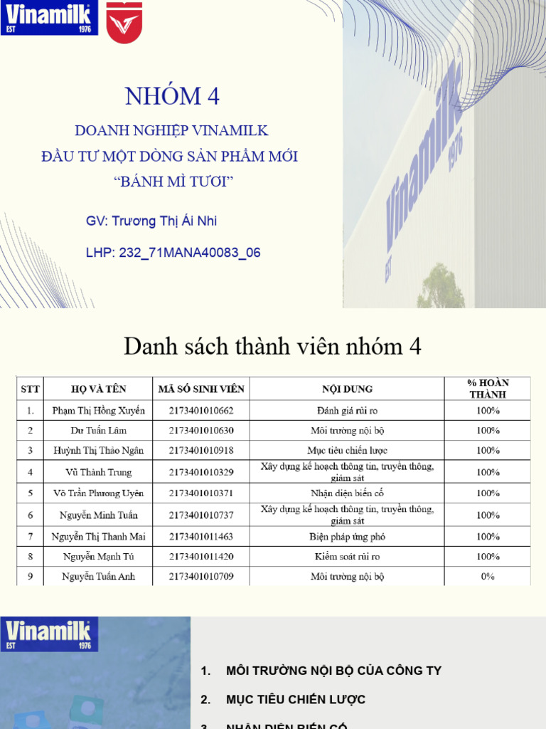 Nhóm 4 - Vinamilk | PDF