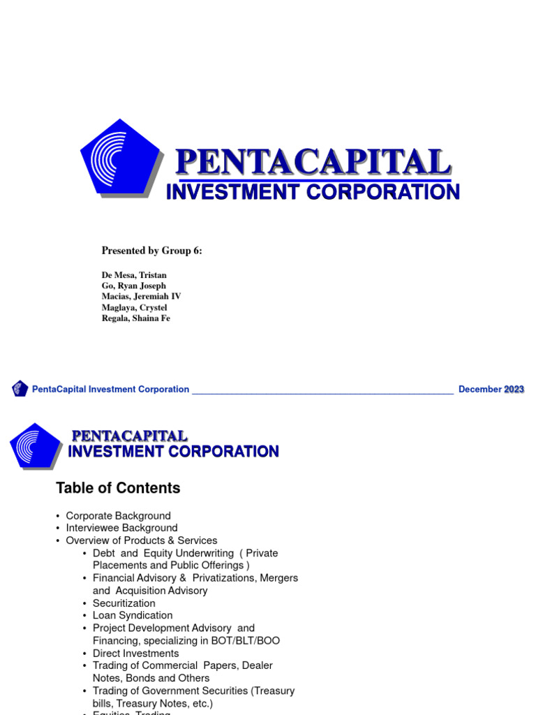 PCIC Profile 2023 December | PDF | Asset Backed Security | Investment ...