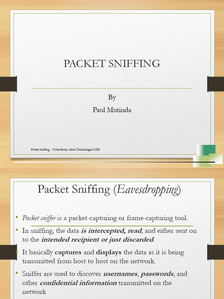 Topic 4 - Packet Sniffing - Updated | PDF | Computer Network | Transmission Control Protocol