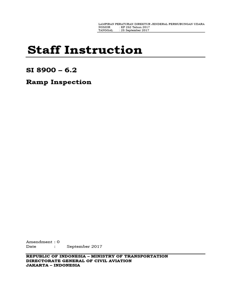 Si 8900-6.2 - Ramp Inspection | Download Free PDF | Regulatory ...