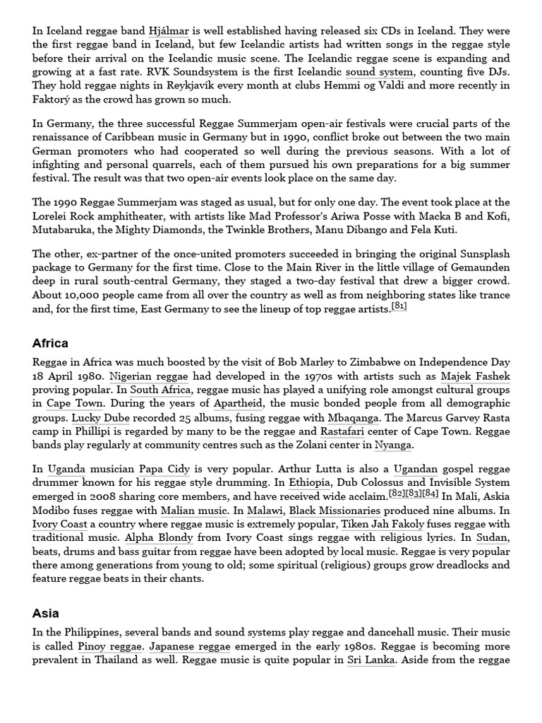 Reggae - Wikipedia 2 | PDF | Reggae | Contemporary Music