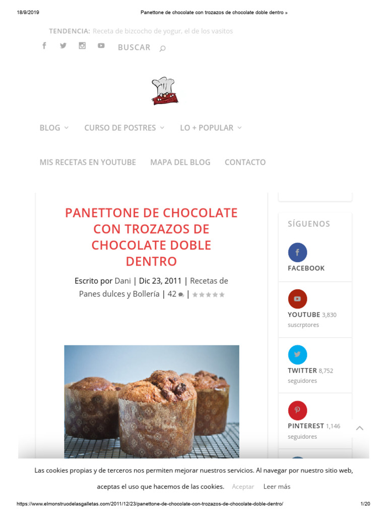 Panettone de Chocolate Con Trozazos de Chocolate Doble Dentro ...