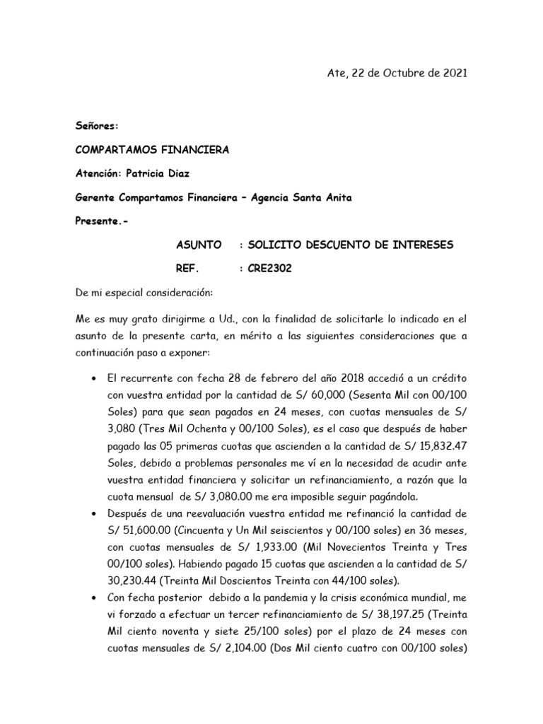Carta Financiera Compartamos | PDF | Economias