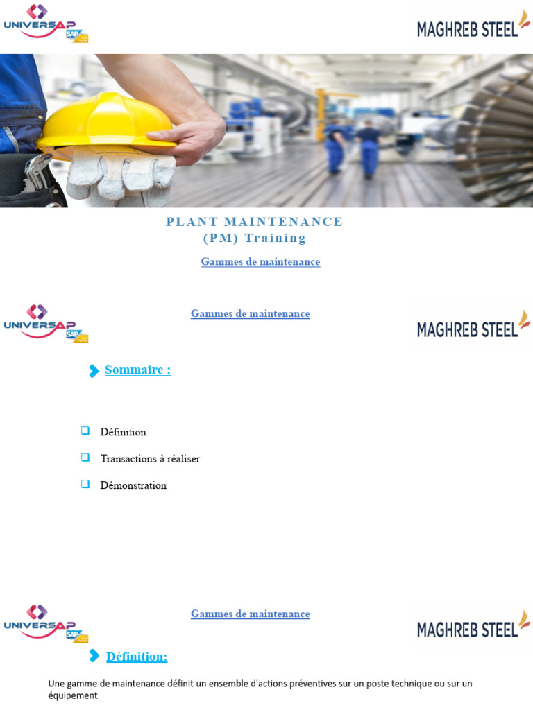 Ms Sap PM - Gammes de Maintenance | PDF | Informatique | Informatique