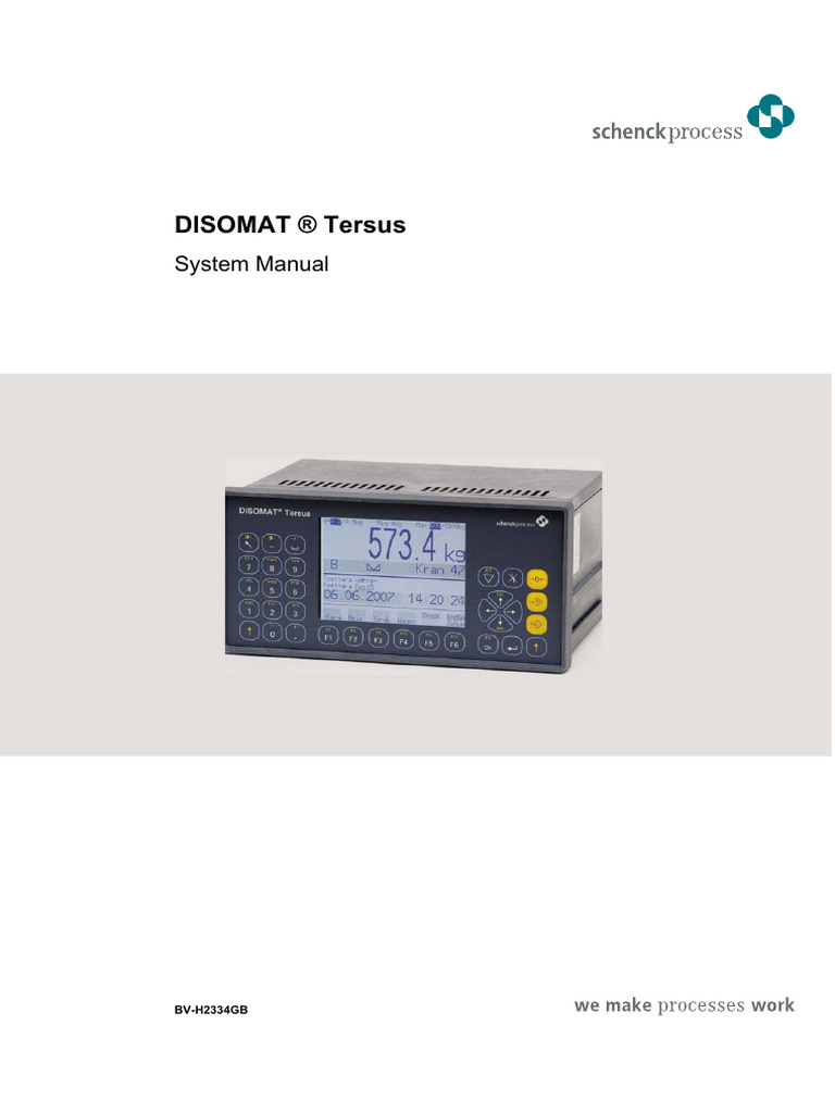 Schenk - bvh2334gb - Disomat Tersus - System Manual | PDF | Input/Output | Hazards