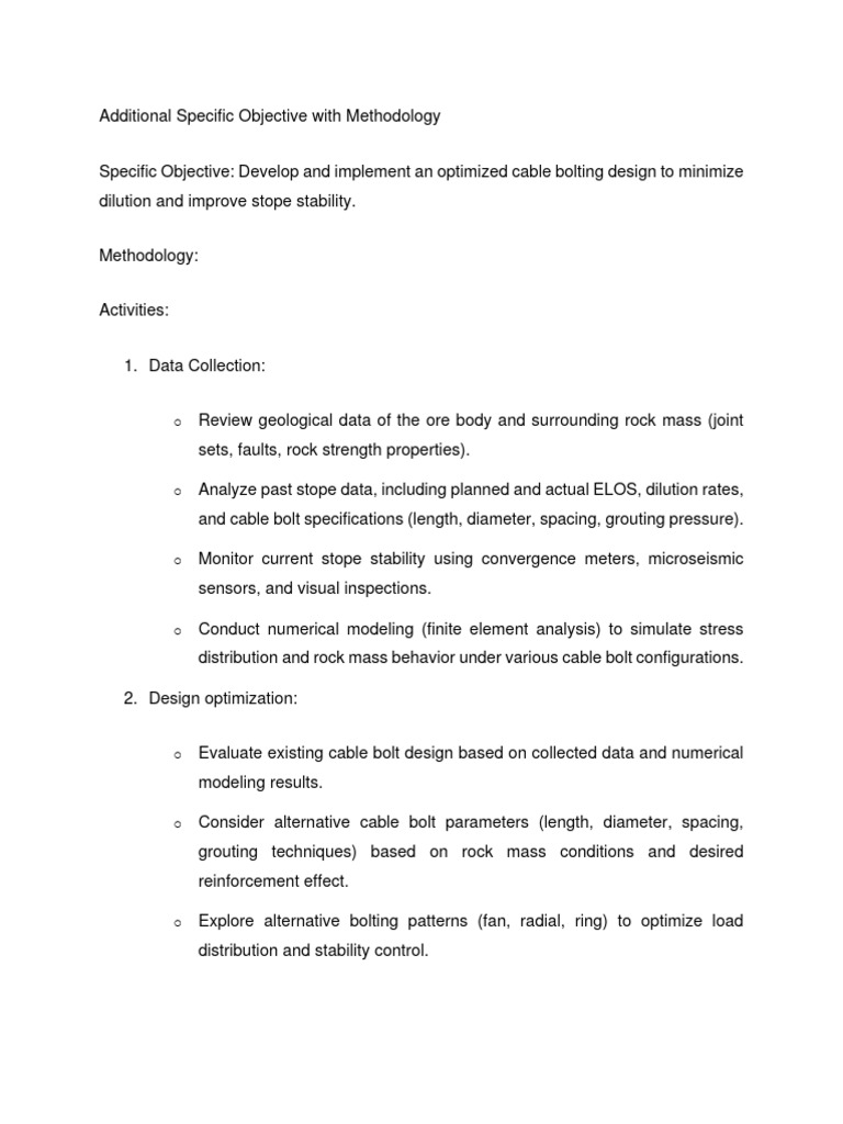 Additional Specific Objective With Methodology | PDF | Mathematical Optimization | Mining