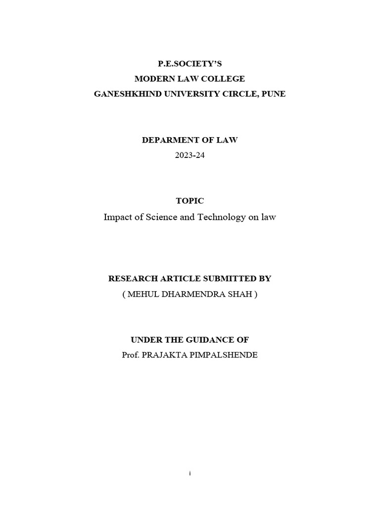 Science & Tech. Article Mehul | PDF | Clinical Trial | Science