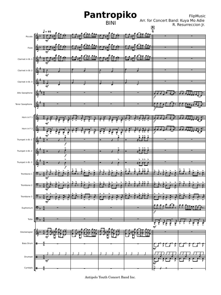 Pantropiko Concert Band Arrangement | PDF | Music Technology | Musical ...