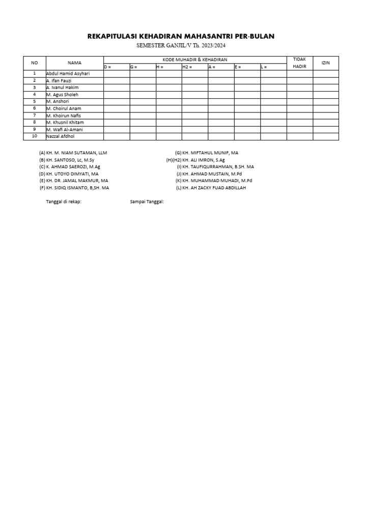 Rekap Absen Tool | PDF