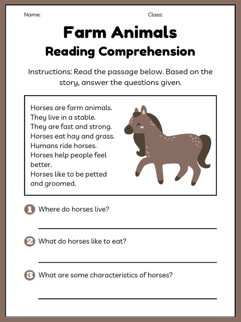 Farm Animal Facts and Questions | PDF | Sheep | Horses