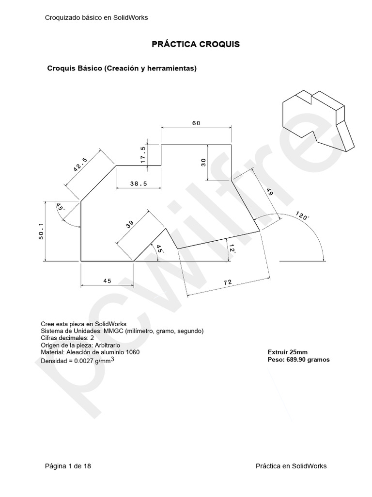 Guía de Croquizado en SolidWorks | PDF | Aluminio | Rieles