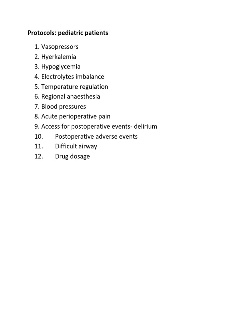 Pediatric Protocols (2) - Convertedqe | PDF | Hemodialysis | Intravenous Therapy