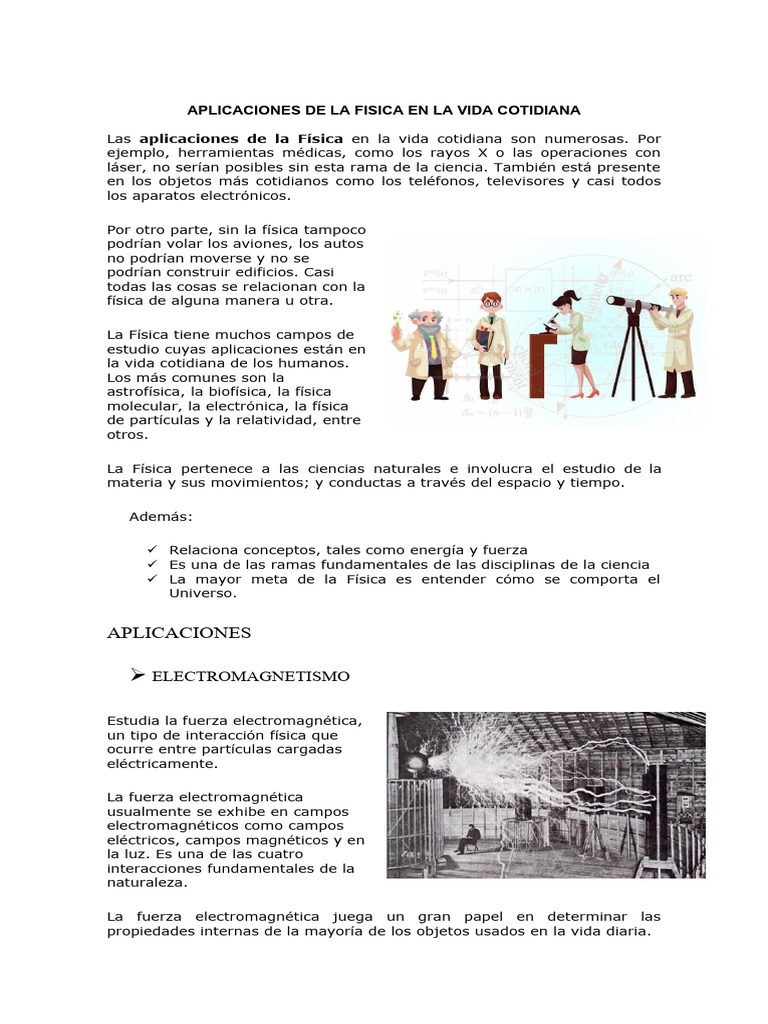 Aplicaciones de La Fisica en La Vida Cotidiana | PDF | Física ... Aplicaciones de La Fisica en La Vida Cotidiana | PDF | Física ...