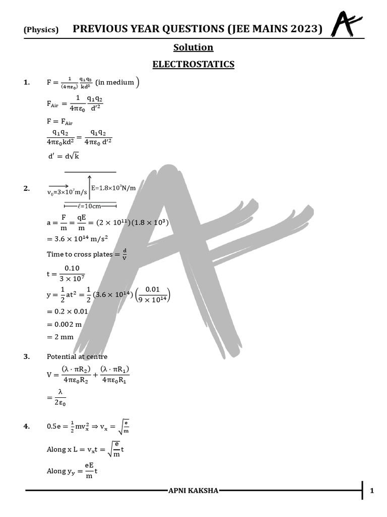 1700732085-PYQ 2023 Solution | PDF | P–N Junction | Magnetic Field